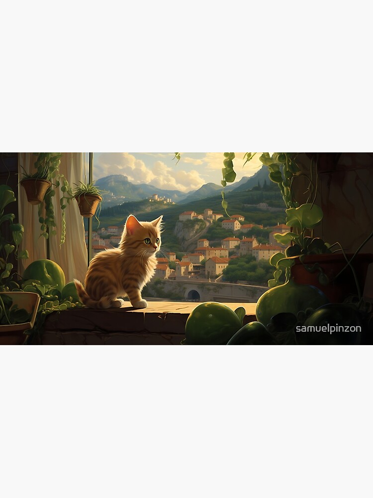 "Cute Cat in Window Illustration | A Charming and Whimsical Artwork for ...