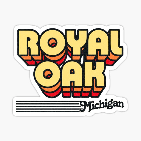 "Royal Oak, Michigan | Retro Stripes" Sticker for Sale by retroready ...