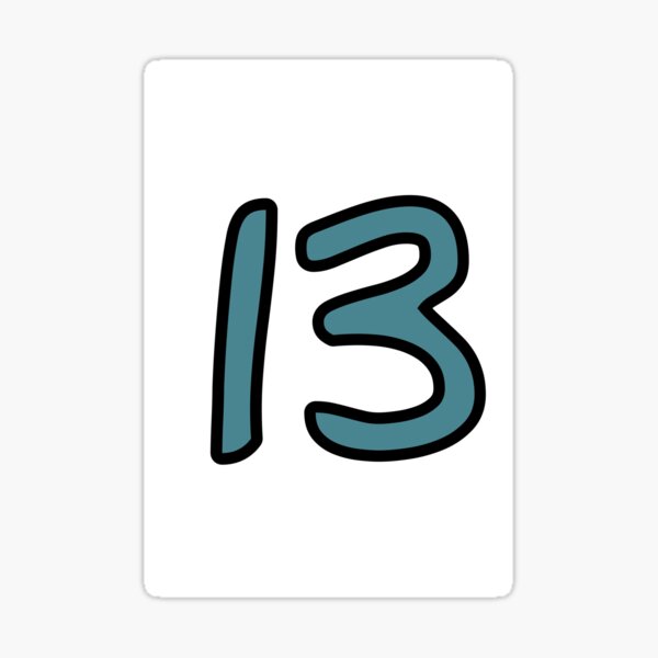 "13 lucky number" Stickerundefined by Cute-Stuffs | Redbubble