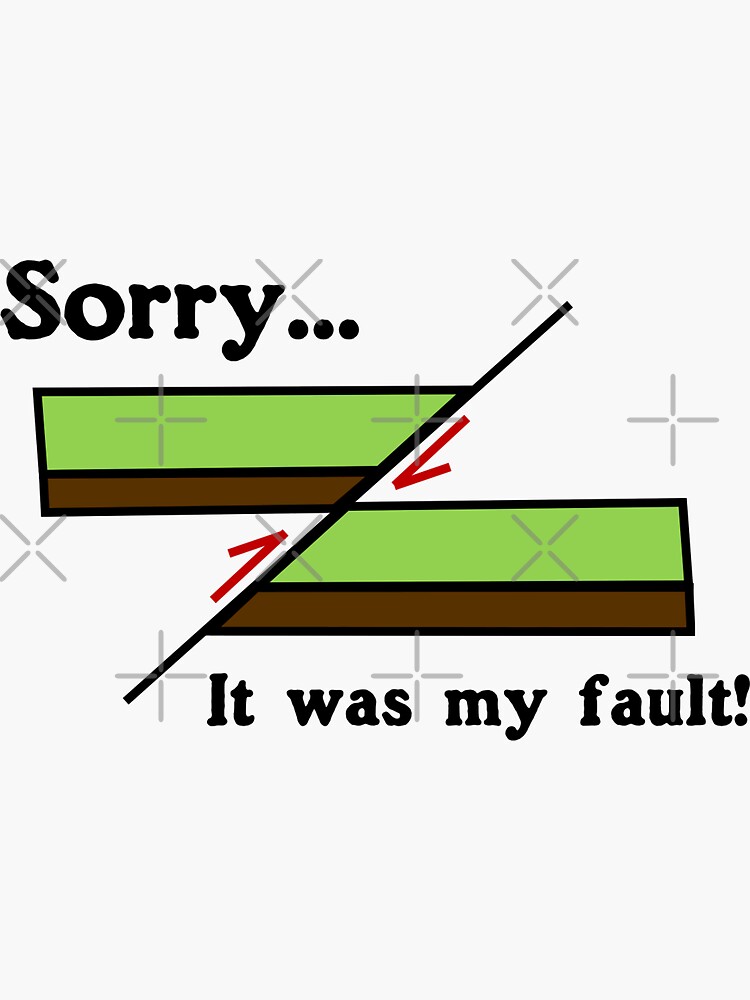 "It was my fault" Sticker by RockADoodles | Redbubble