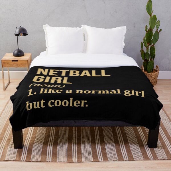 "Netball Girl Definition in Gold" Throw Blanket for Sale by XCIV ...