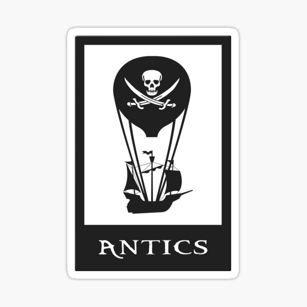 "Antics Logo, Pirate Balloon Ship" Sticker for Sale by WicalGTs | Redbubble