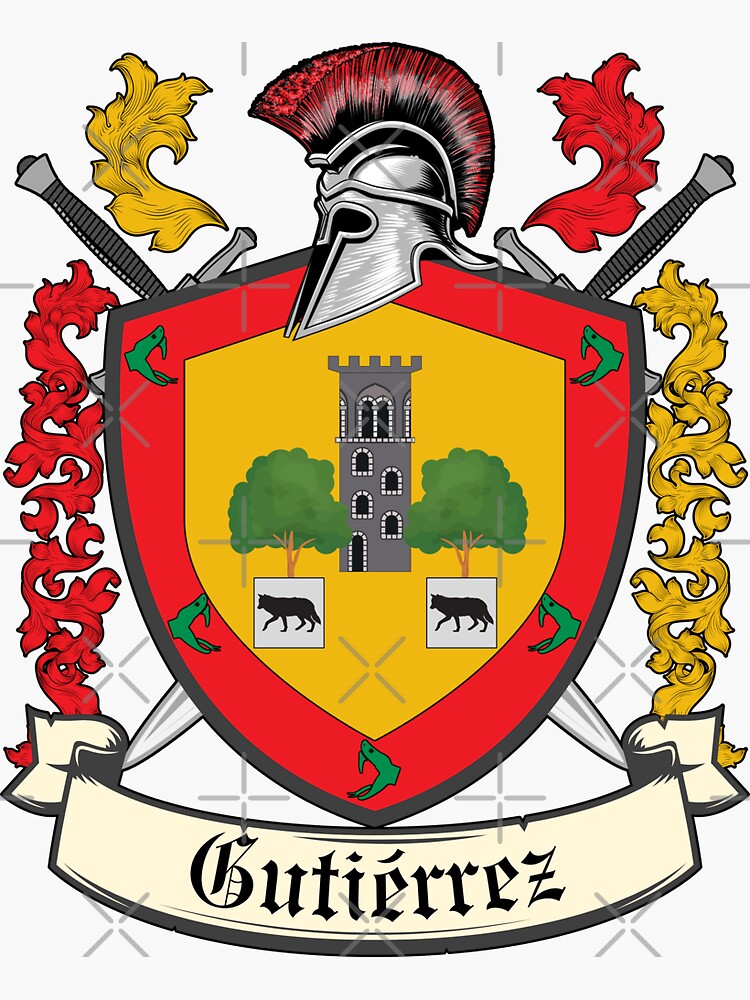Pegatina con la obra «Escudo Heráldico del Apellido Gutiérrez» de ...