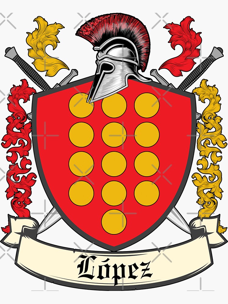 Pegatina con la obra «Escudo Heráldico del Apellido López» de Karborrok ...