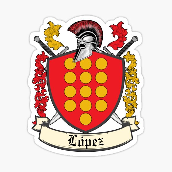 Pegatina con la obra «Escudo Heráldico del Apellido López» de Karborrok ...
