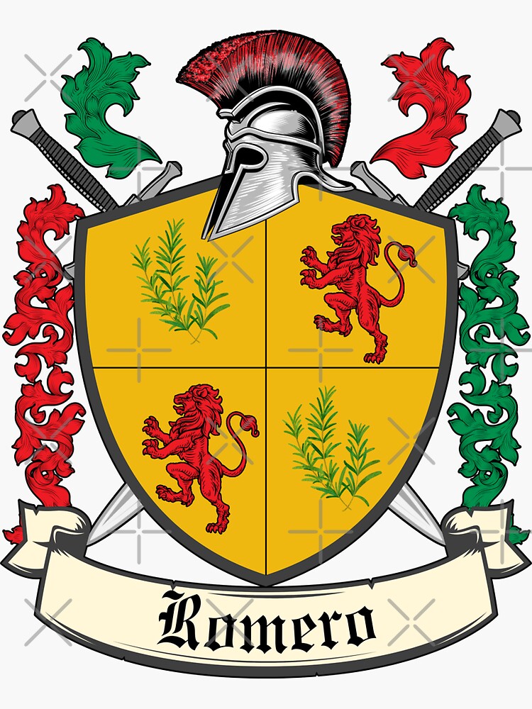 Pegatina con la obra «Escudo Heráldico del Apellido Romero» de ...