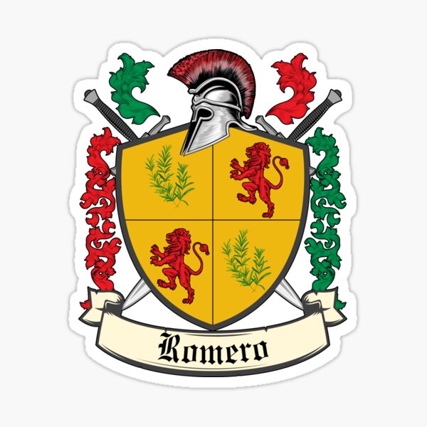 Pegatina con la obra «Escudo Heráldico del Apellido Romero» de ...