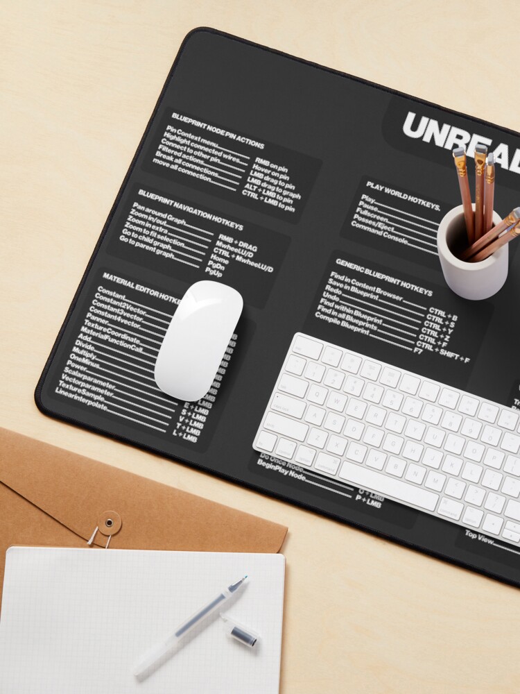 "Unreal Engine Shortcuts" Mouse Pad for Sale by CGWorldStore | Redbubble