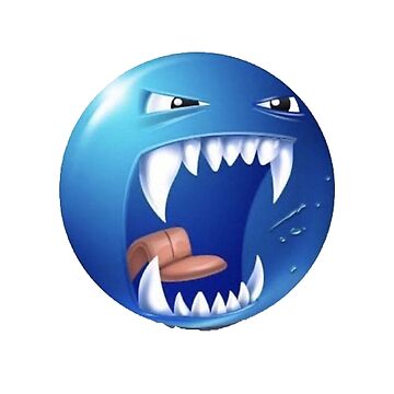 " blue scary emoji" Sticker for Sale by goon-street | Redbubble