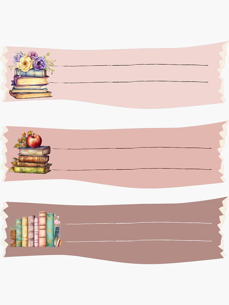 "Aesthetic book flower name label tag vintage school" Sticker for Sale ...