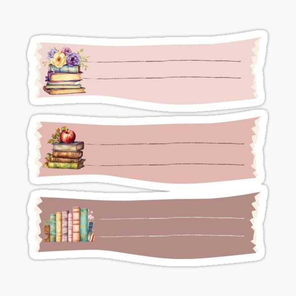 "Aesthetic book flower name label tag vintage school" Sticker for Sale ...