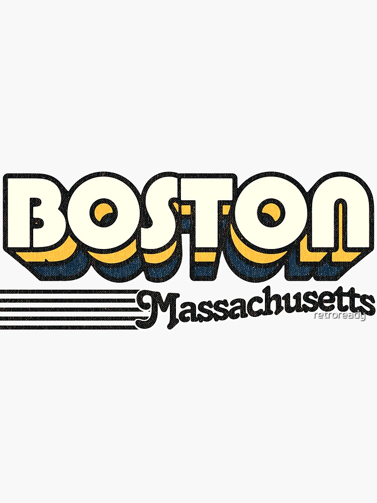 "Boston, Massachusetts | Retro Stripes" Sticker for Sale by retroready ...
