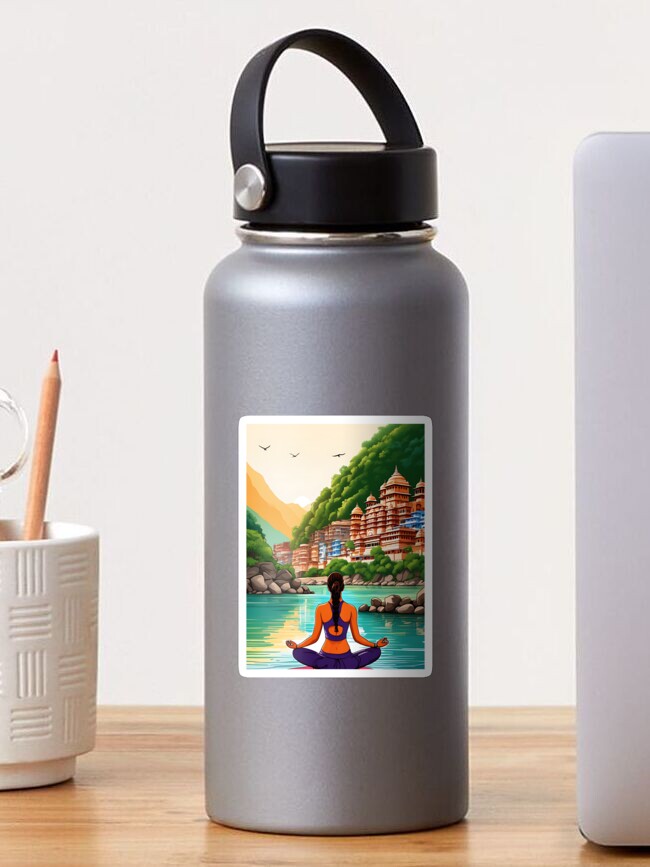 "Yoga in Rishikesh (India)" Sticker for Sale by Art DNA | Redbubble