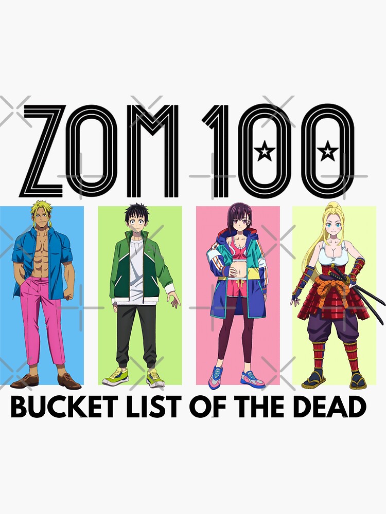 "Zom 100 bucket list of the dead - zom 100 characters" Sticker for Sale ...