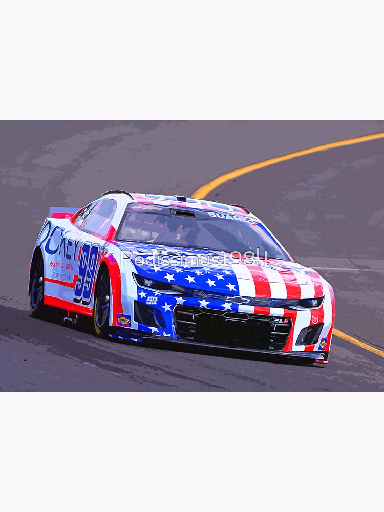 "Daniel Suarez racing his 2023 nascar racecar in the Star Spangled ...