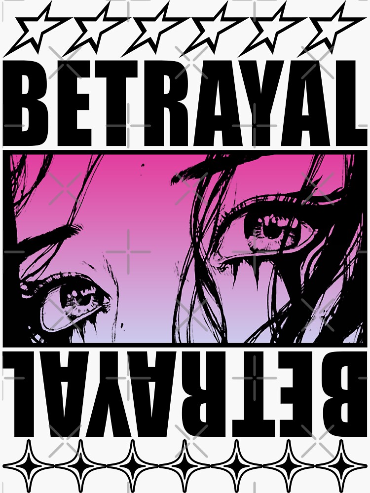 "Anime girl face (Betrayal)" Sticker for Sale by ButterflyBoiUgh ...