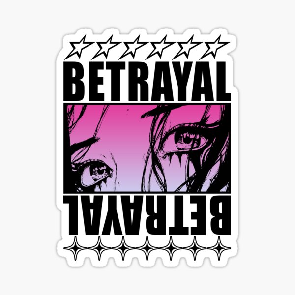 "Anime girl face (Betrayal)" Sticker for Sale by ButterflyBoiUgh ...