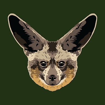 "Bat-eared Fox Face" Sticker for Sale by GeoCreate | Redbubble