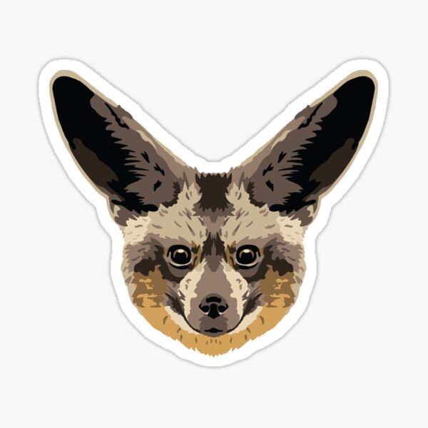 "Bat-eared Fox Face" Sticker for Sale by GeoCreate | Redbubble