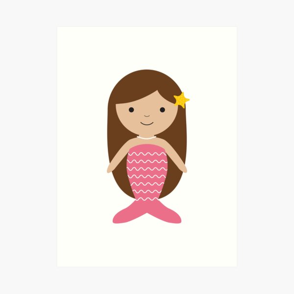 "Cute Pink Mermaid" Art Print by friendlytulip | Redbubble