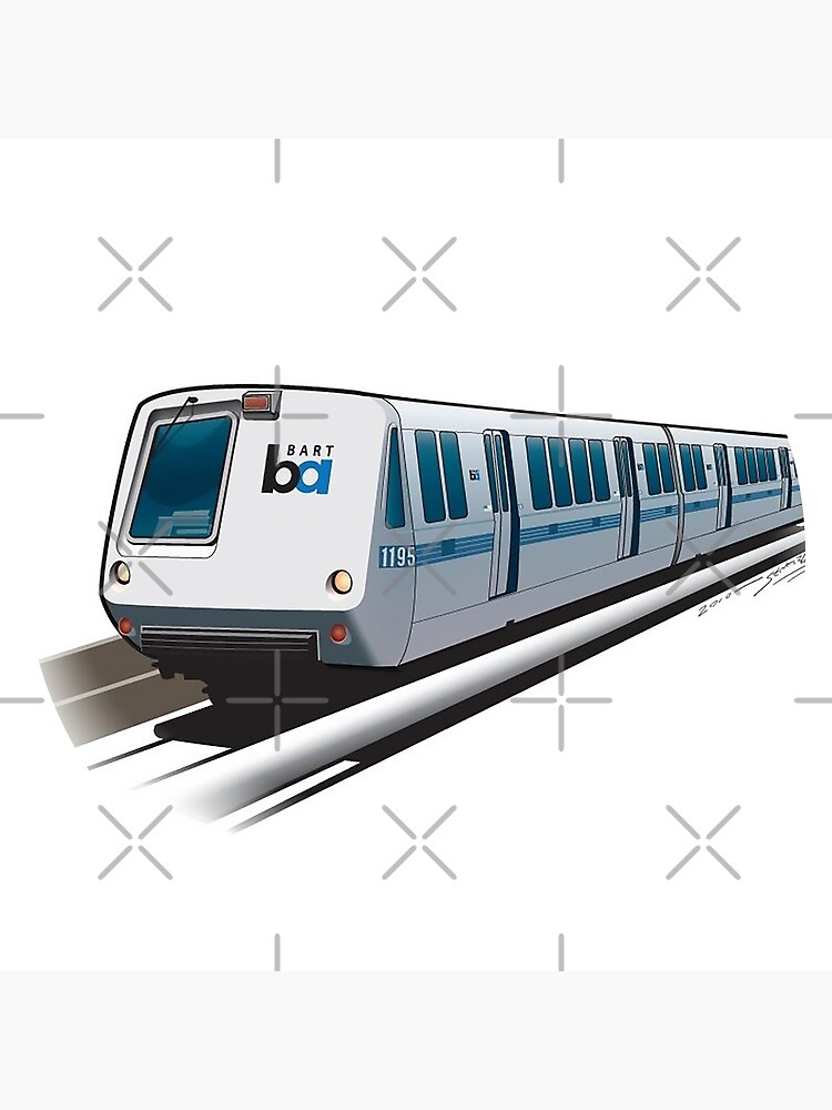 "Illustration of a BART Train (Bay Are Rapid Transit)" Art Board Print ...