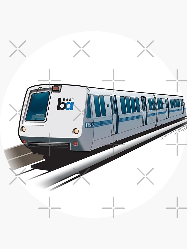 "Illustration of a BART Train (Bay Are Rapid Transit)" Sticker for Sale ...