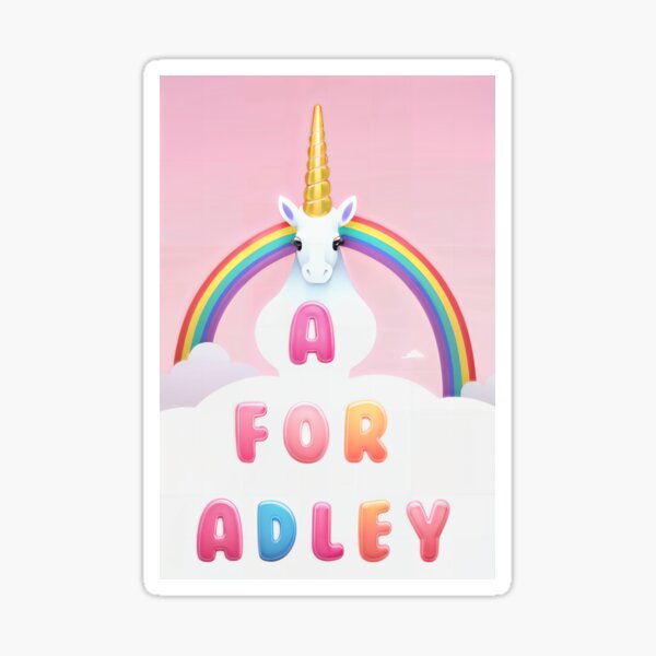 "A For Adley" Sticker for Sale by AykutDoodle | Redbubble
