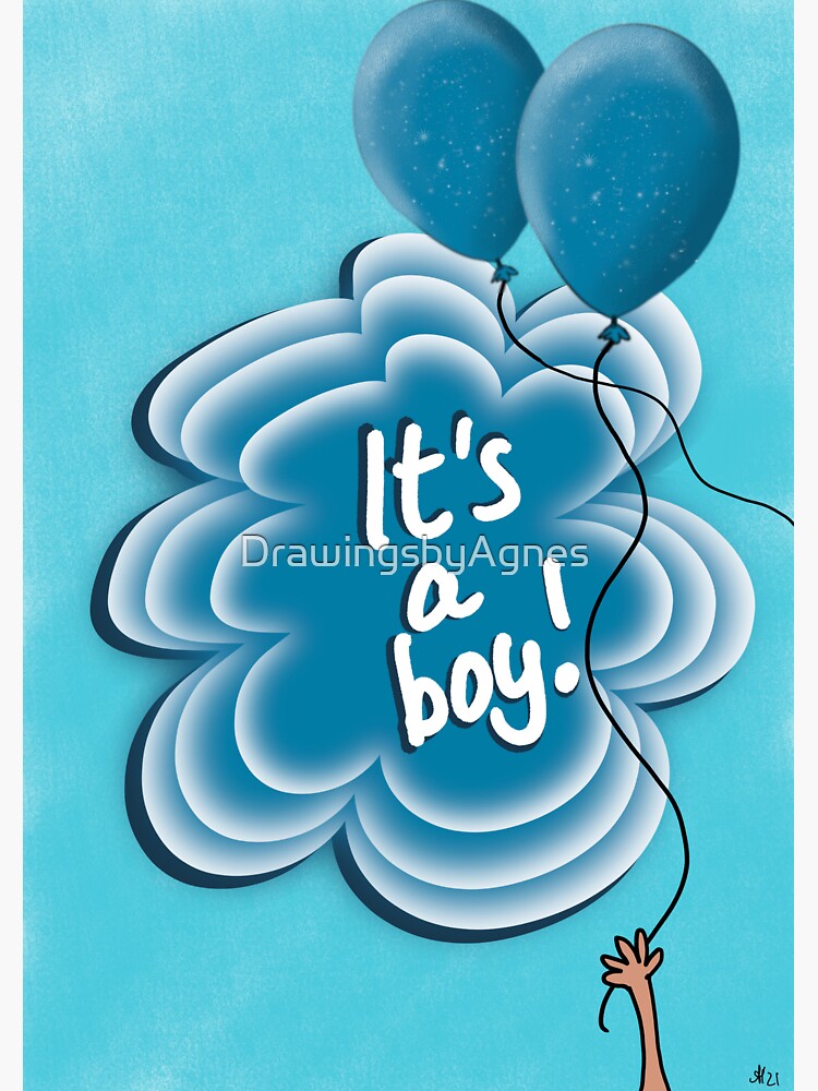"It's a boy! " Sticker for Sale by DrawingsbyAgnes | Redbubble