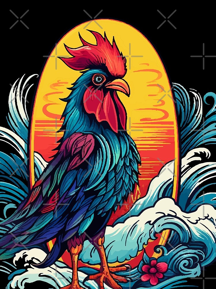 "Ocean Loving Rooster Design" Graphic T-Shirt for Sale by VelvetRoom ...