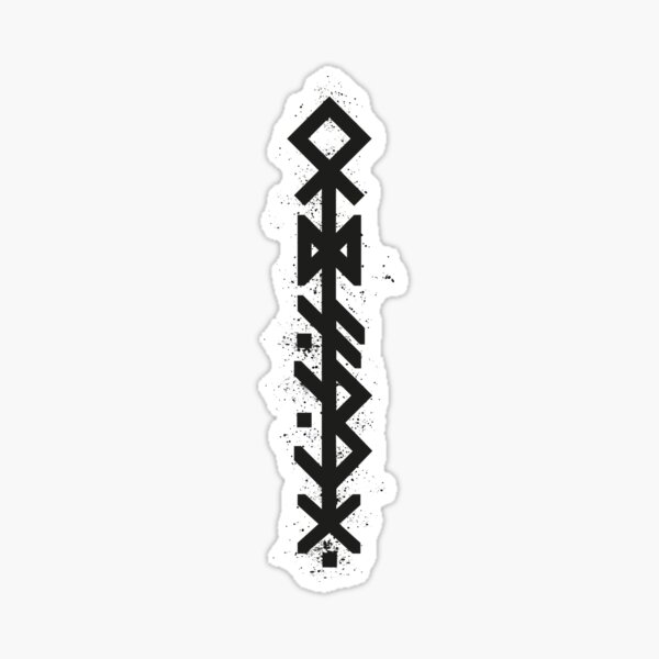 "ODIN'S SPEAR - Black Bind Rune Design INK SPLAT" Sticker for Sale by ...