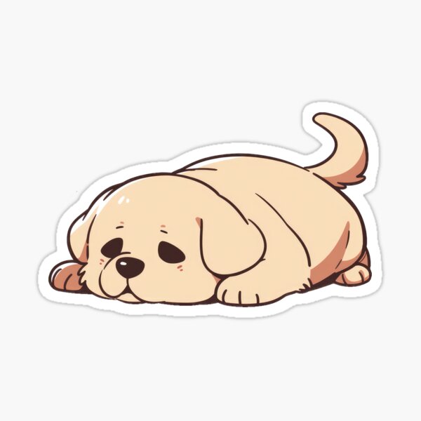 "Cute Labrador Retriever Sleeping Dog" Sticker for Sale by SundayDonuts ...