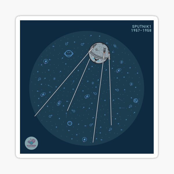 "Sputnik Satellite" Sticker for Sale by ChiaSkyworkers | Redbubble
