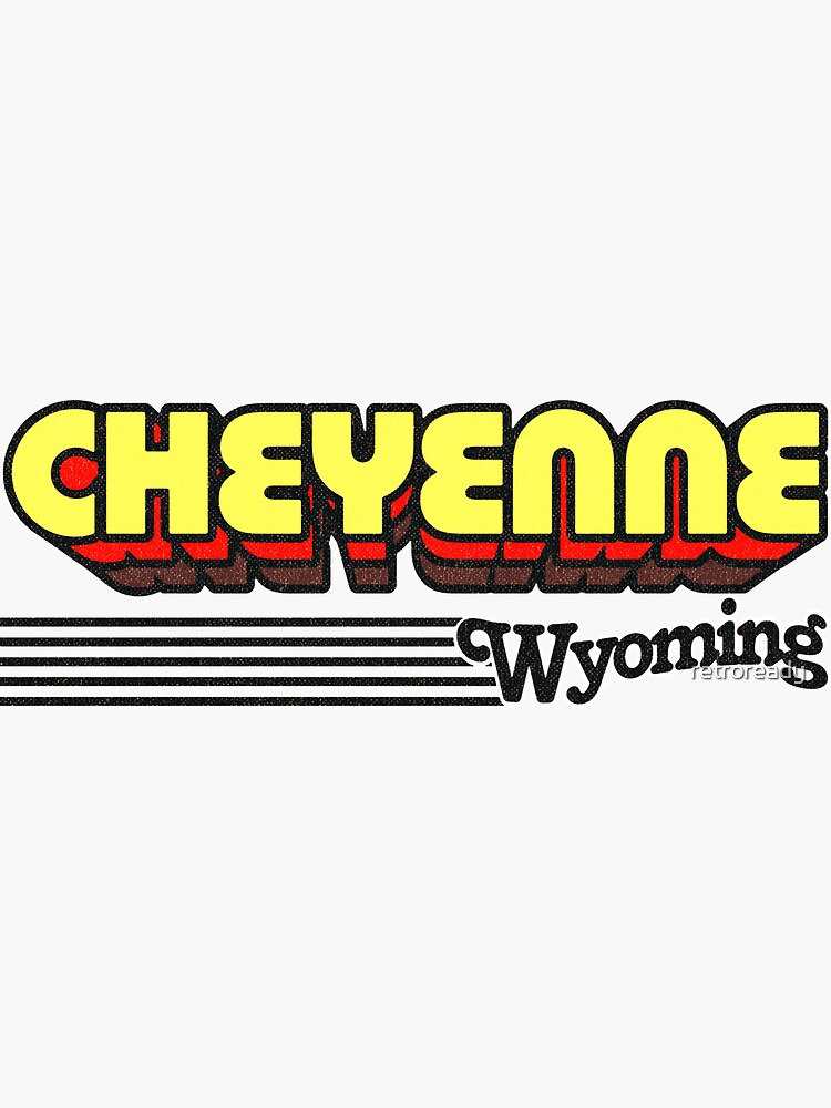 "Cheyenne, Wyoming | Retro Stripes" Sticker by retroready | Redbubble
