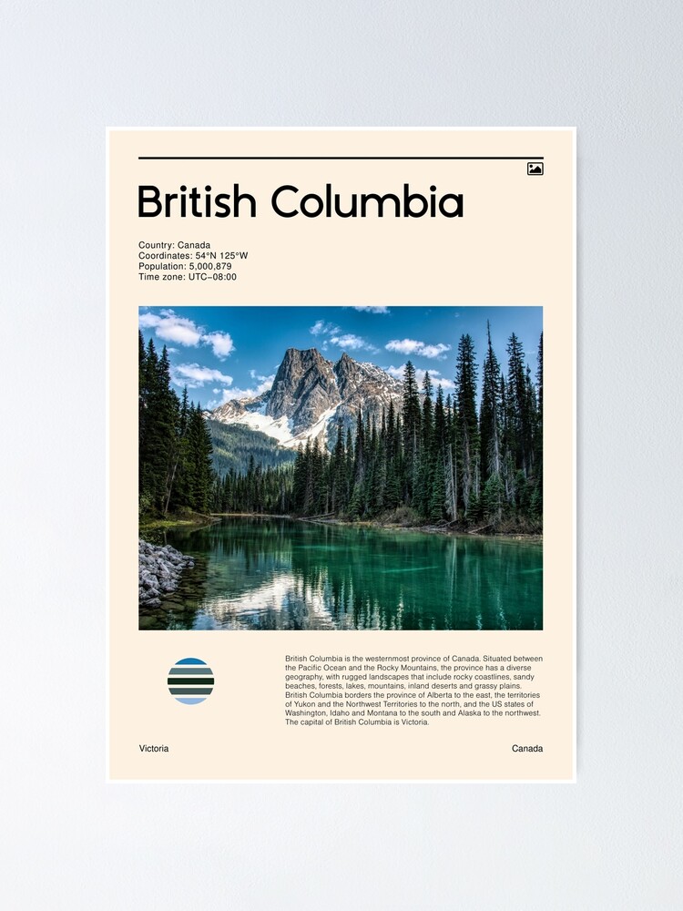 "Visit British Columbia, Canada (Travel poster)" Poster for Sale by ...