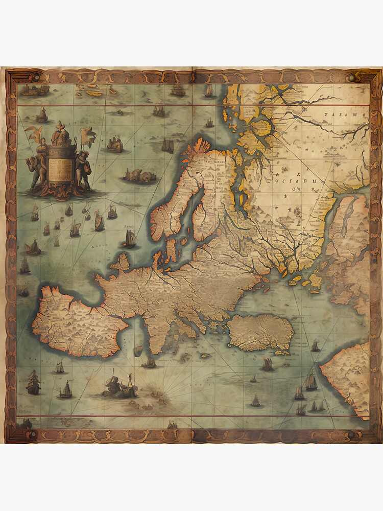 "Ancient Old Maps" Sticker for Sale by BrandonArtWorld | Redbubble