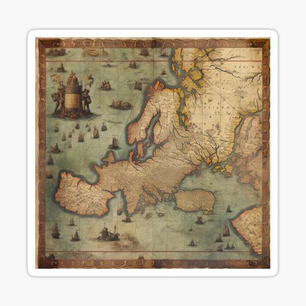 "Ancient Old Maps" Sticker for Sale by BrandonArtWorld | Redbubble