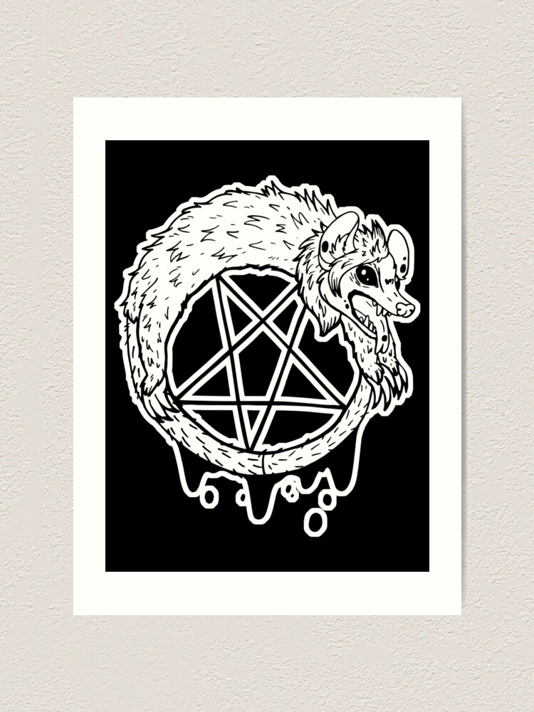 "Pentagram Satanic Furry Gothic Possum" Art Print by SodaliteCat ...