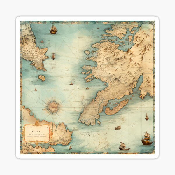 "Ancient Old Maps" Sticker for Sale by BrandonArtWorld | Redbubble