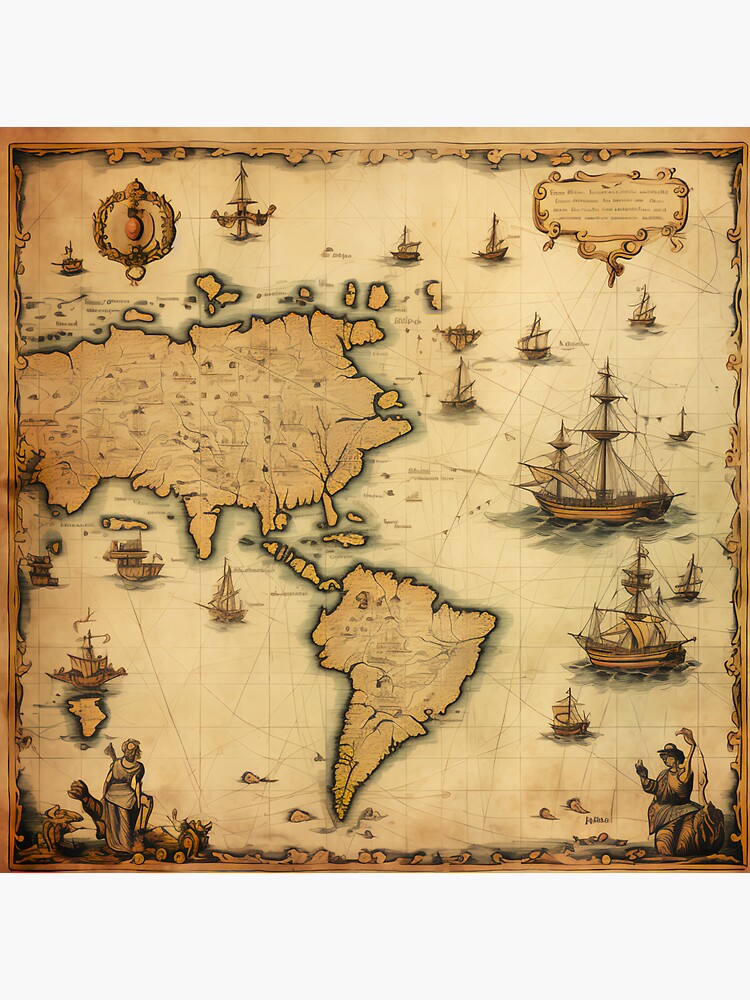 "Ancient Old Maps" Sticker for Sale by BrandonArtWorld | Redbubble