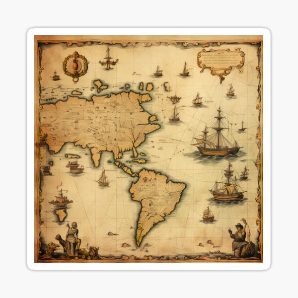 "Ancient Old Maps" Sticker for Sale by BrandonArtWorld | Redbubble