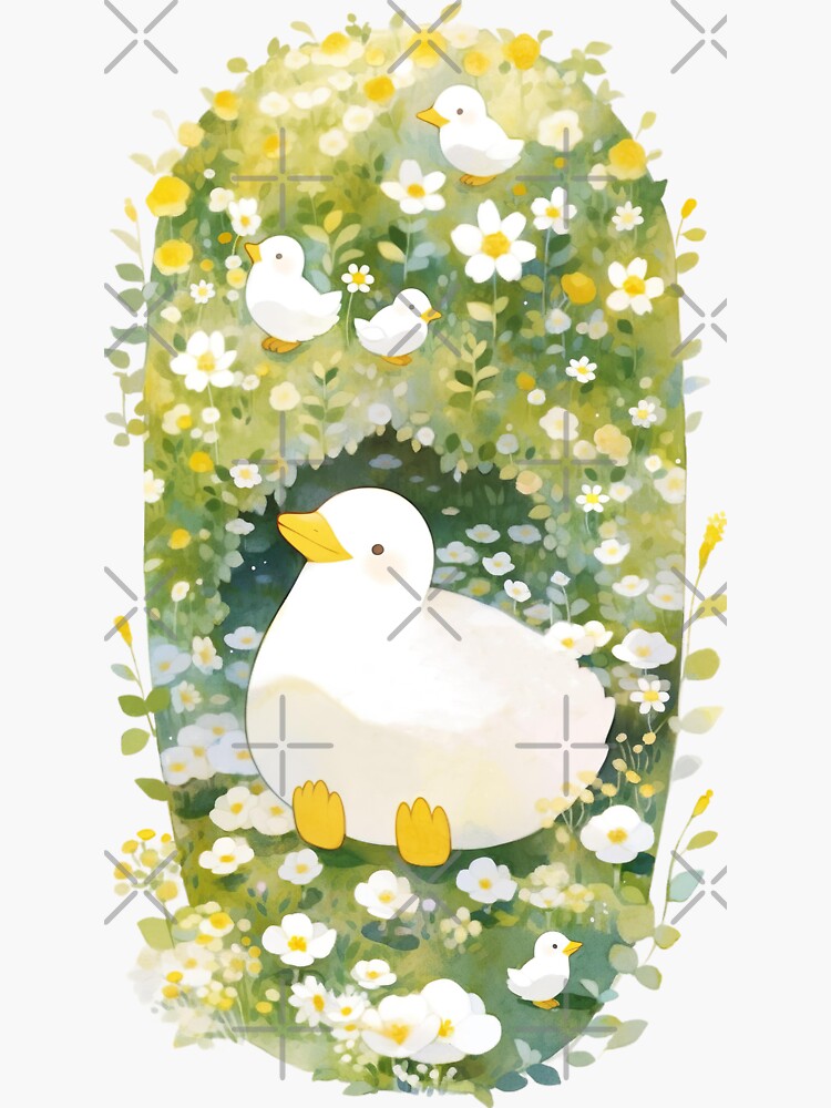 "Cottagecore Garden Ducks" Sticker for Sale by TheThreePixels | Redbubble