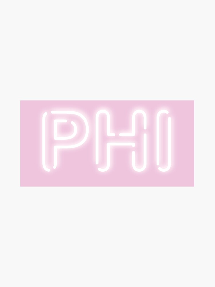 "PINK NEON SIGN- Greek Letter PHI" Sticker for Sale by Hope Schmeiser ...