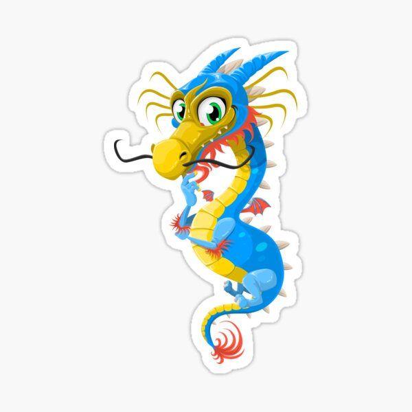 "Thoughtful Floating Dragon" Sticker for Sale by THEBLOOP | Redbubble