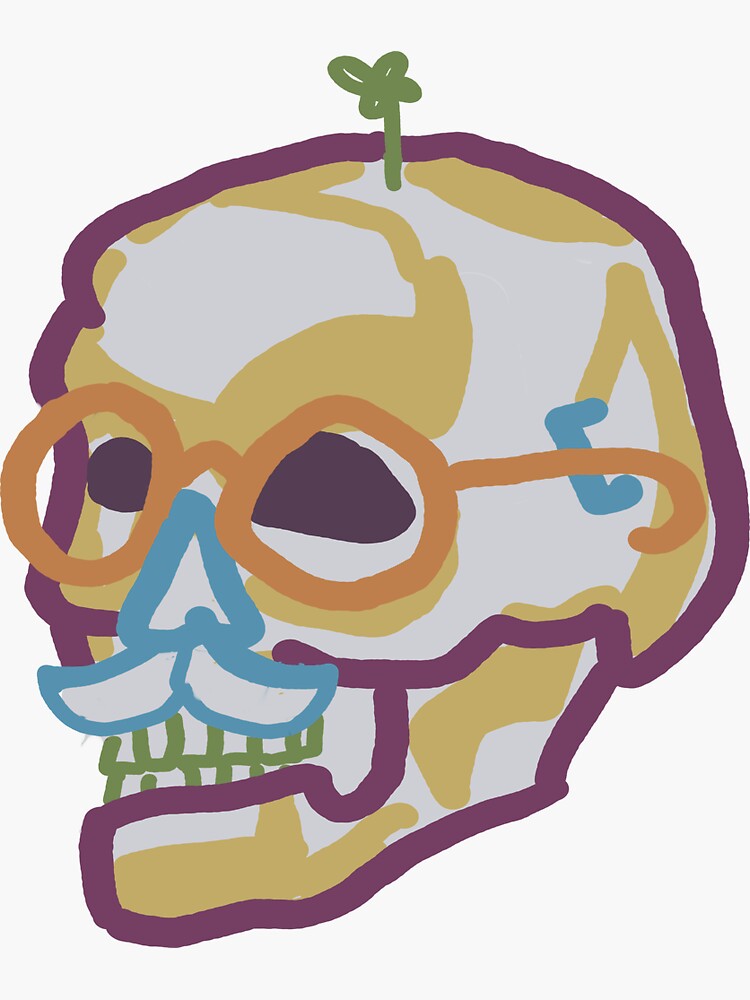"Funky skull" Sticker for Sale by Spac3Cr0w | Redbubble