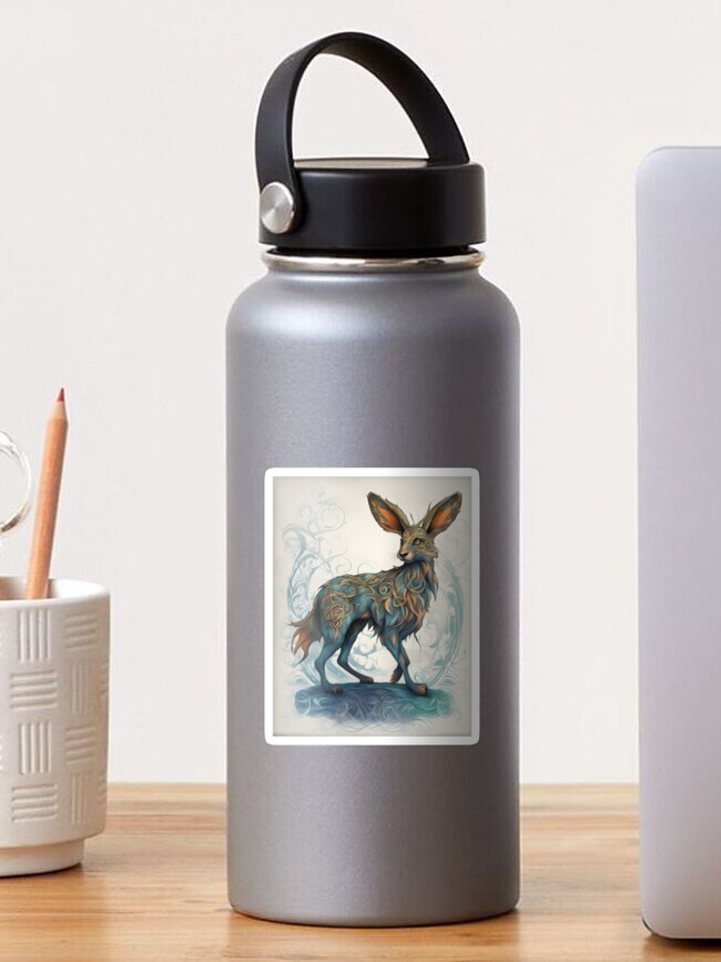 "Celtic Pooka (Rabbit hare form)" Sticker by Náiade's Room | Redbubble