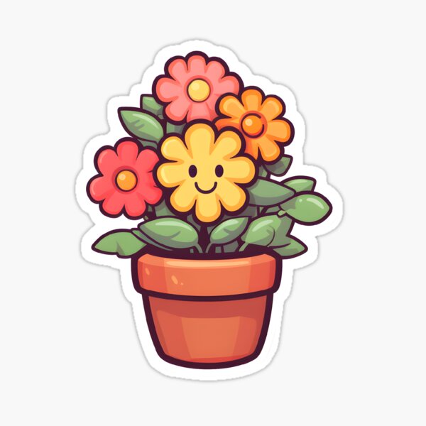 "Cute Kawaii Happy Flower" Sticker for Sale by Darcekar | Redbubble
