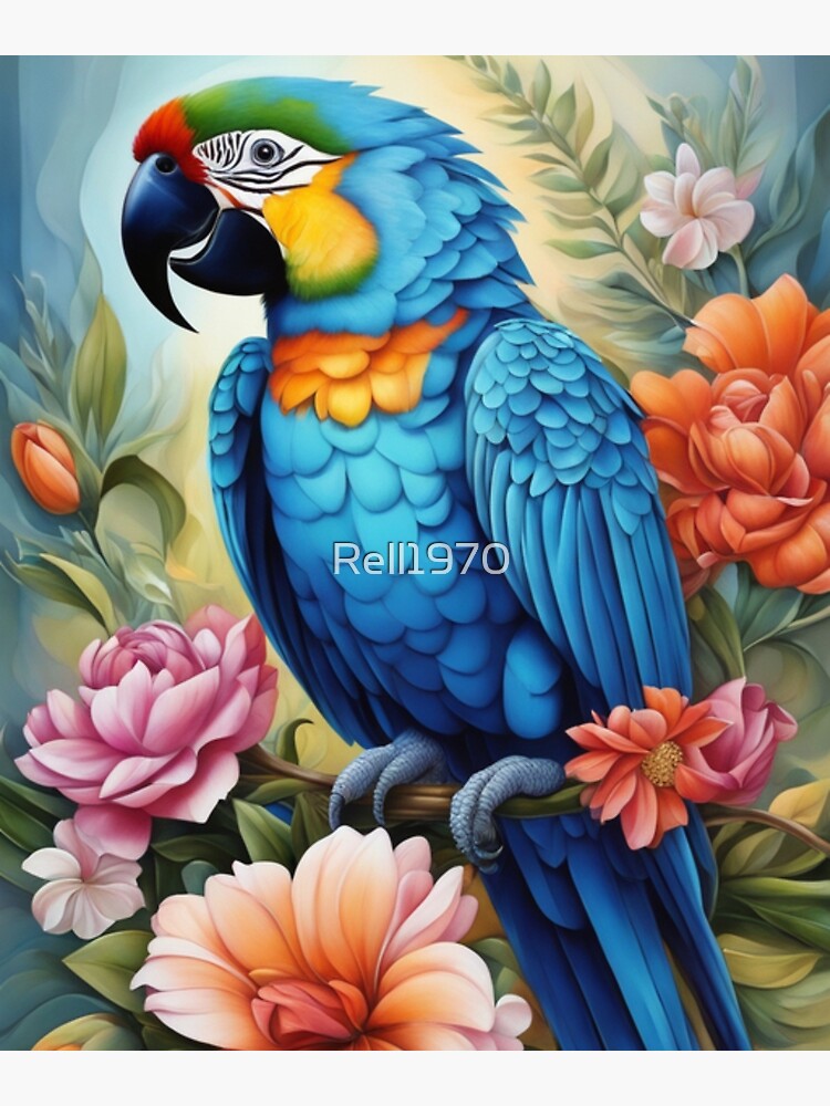 "Blue Parrot Wall Art" Poster for Sale by Rell1970 | Redbubble
