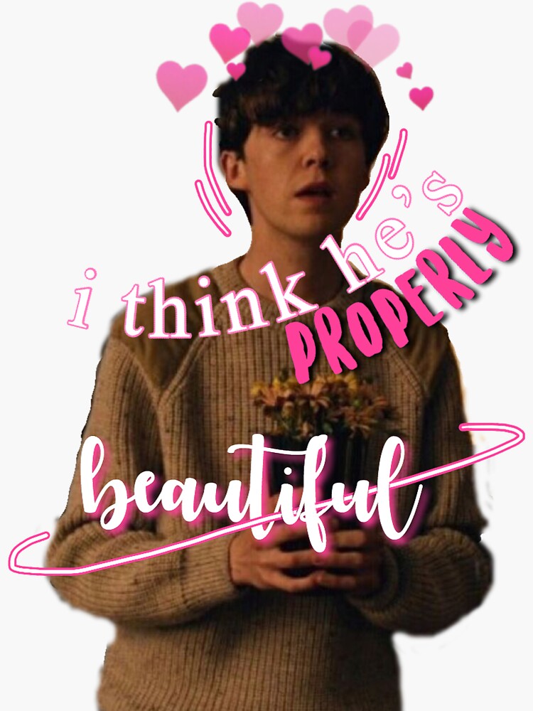 "i think he’s properly beautiful teotfw" Sticker by mkaythen | Redbubble