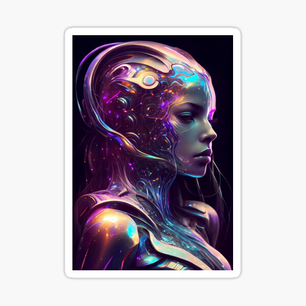 "Alien Cyborg" Sticker for Sale by Art Dream Studio | Redbubble