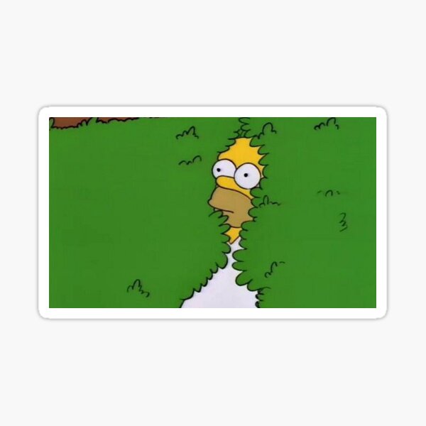 "Sticker - Homer disappearing into a bush " Sticker for Sale by ...
